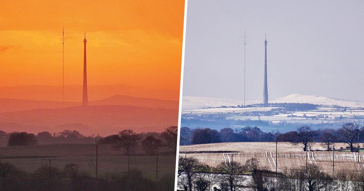 The country walk that passes Emley Moor, a tower taller than The Shard
