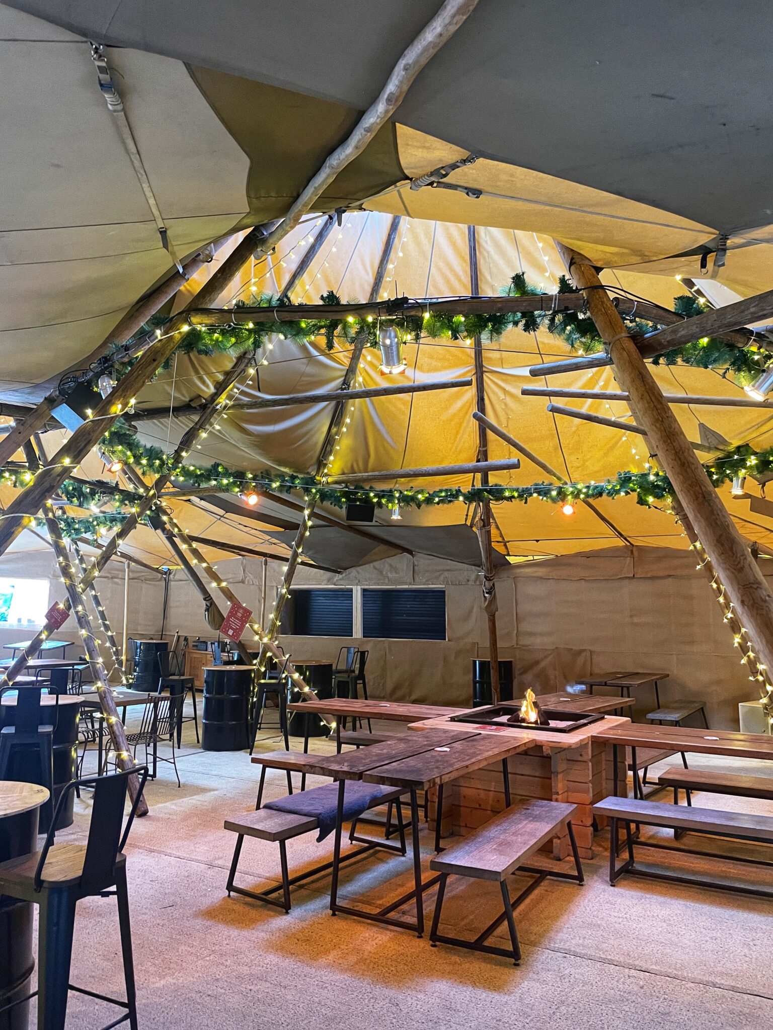 Spinningfields unveils huge winter teepee with roaring firepits
