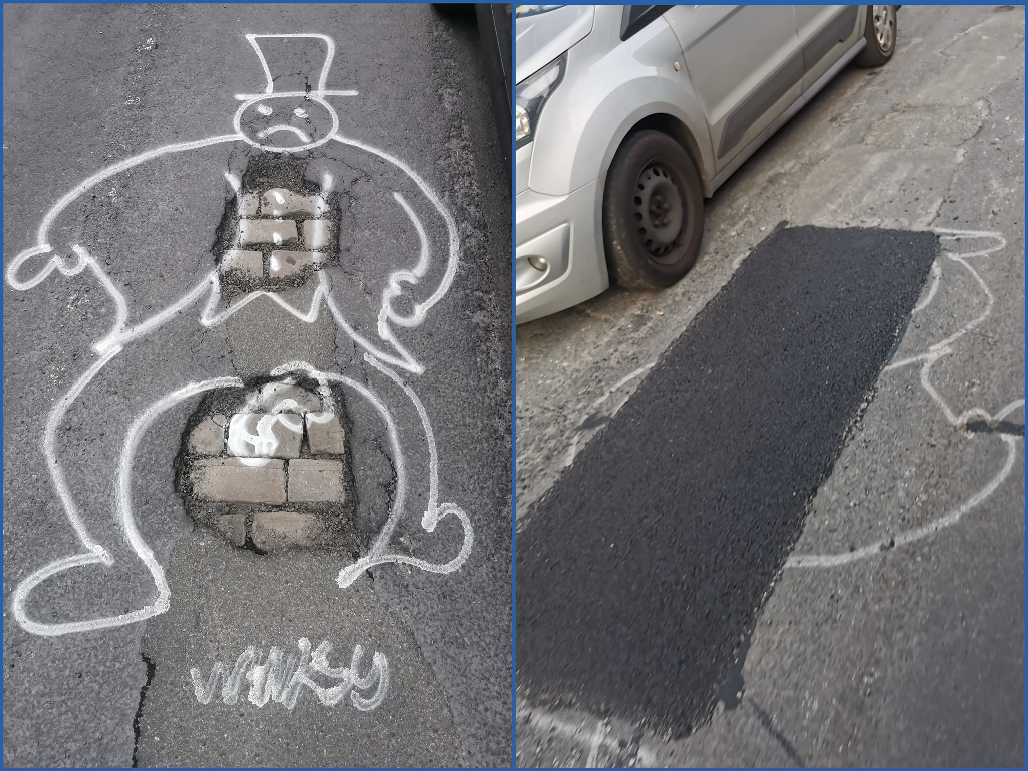 Celebrating 'Wanksy': the Manchester street artist who turned potholes ...