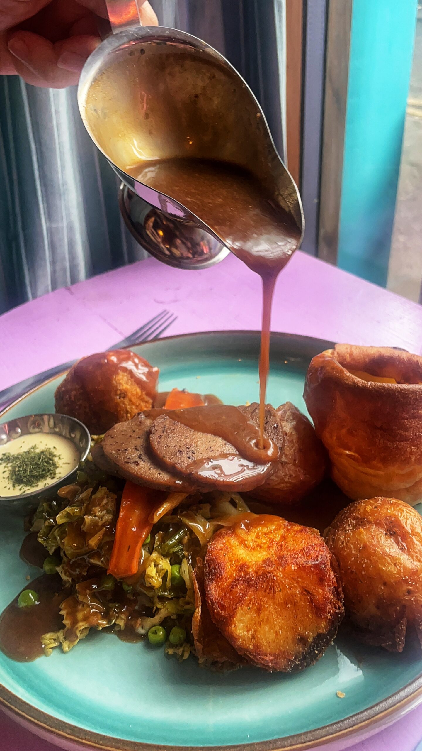 The Manchester vegan roast with 'meat' and all the trimmings