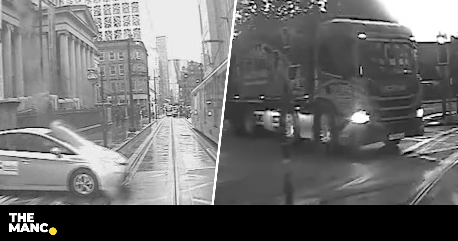 Scary footage of tram crashes as drivers reminded to 'pay attention'