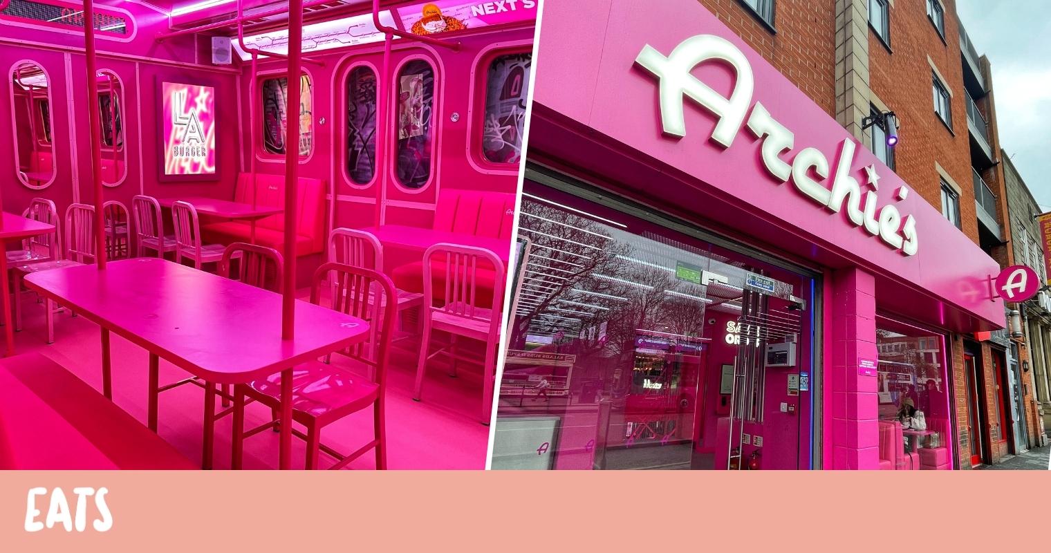 Archie's Manchester unveils pink train carriage at original burger bar