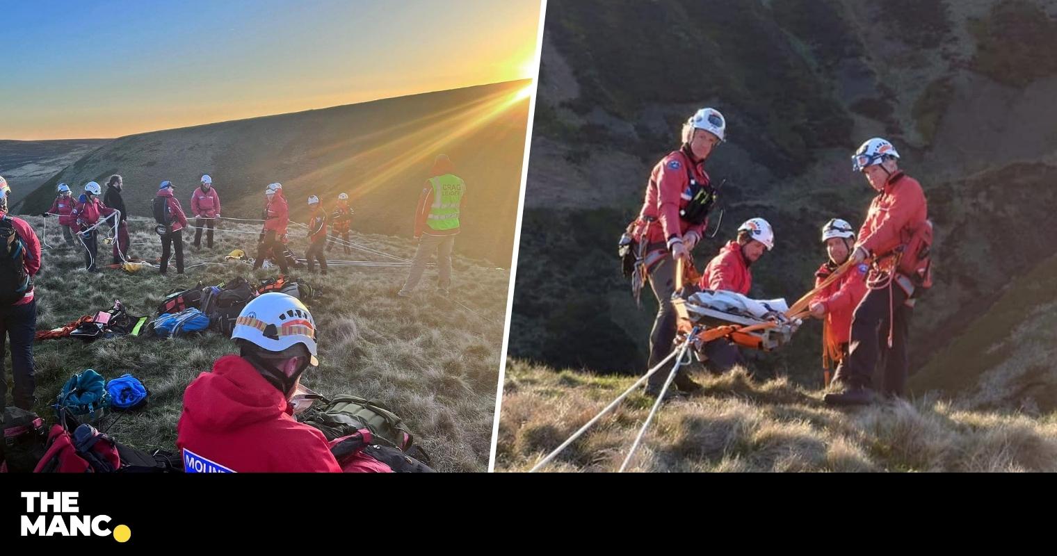Man dies in Peak District after 90ft fall while mountain biking