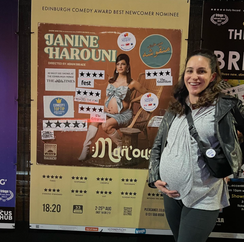 Janine Harouni on doing stand-up whilst pregnant, becoming a US comic ...