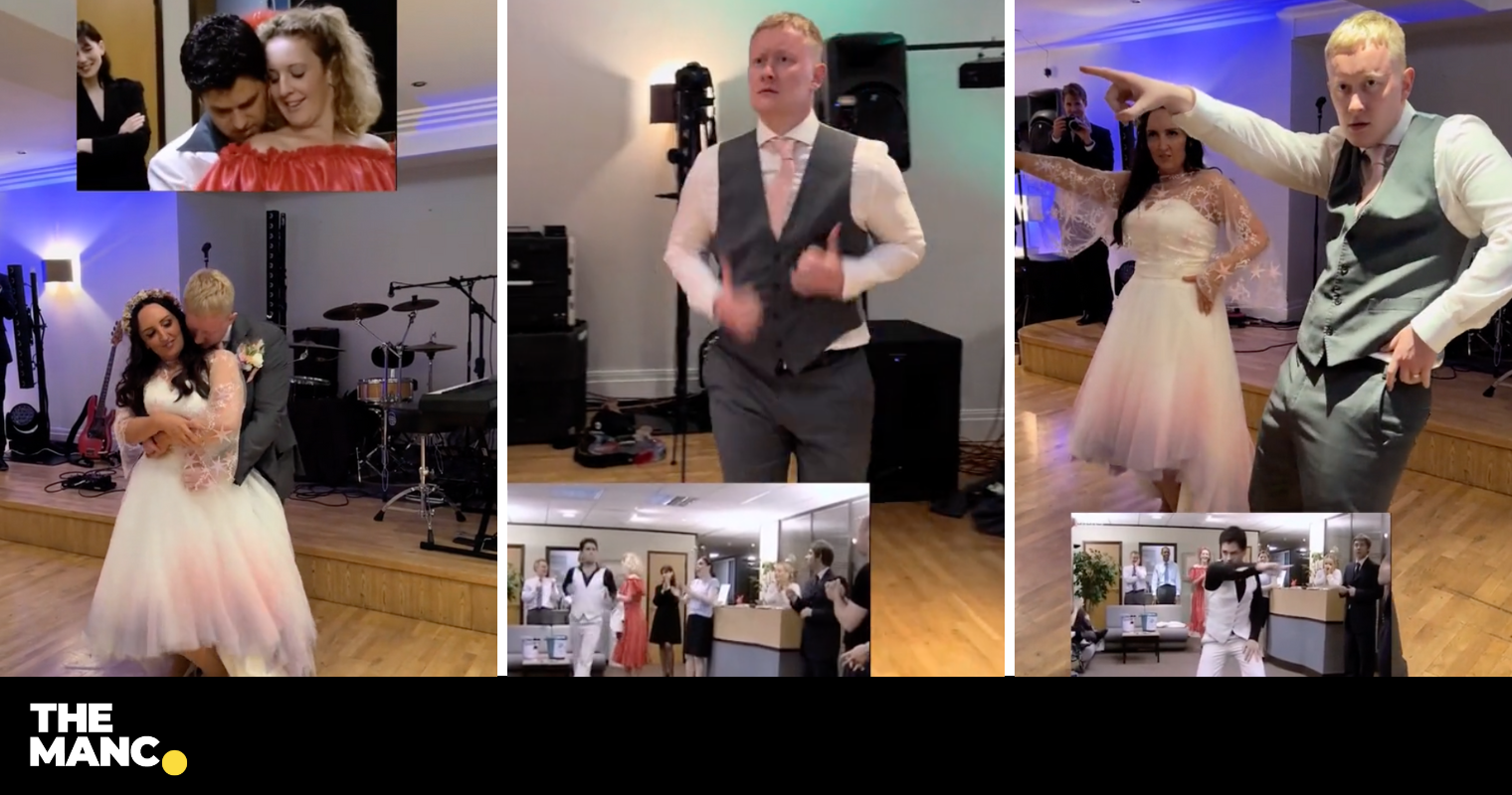 Comedian Karl Porter recreates iconic dance from The Office at his wedding